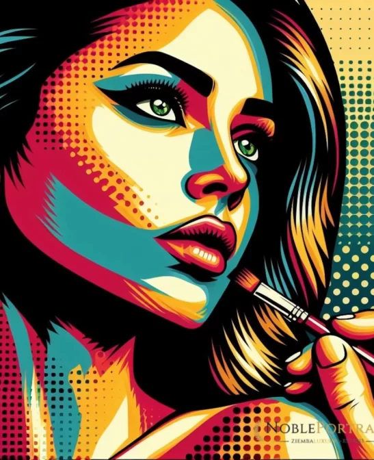 Pop Art Portrait: A Painting of a Portrait - Noble Portrait Noble Portrait